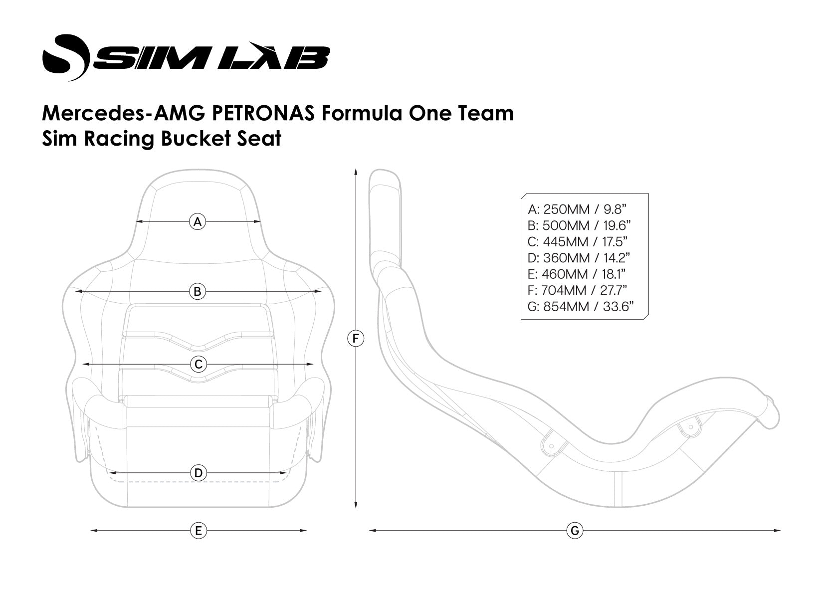 Mercedes-AMG PETRONAS Formula One Team Sim Racing Seat – Sim-Lab
